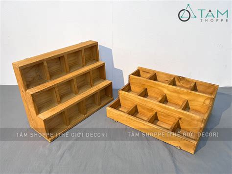 Kệ gỗ trang trí 3 tầng 12 ngăn 2 cách dùng KE ĐB 01