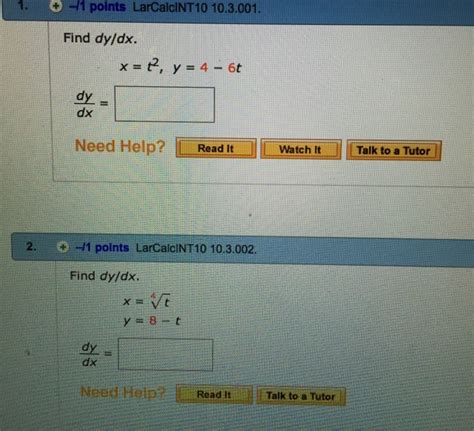Solved Find Dy Dx X T 2 Y 4 6t Dy Dx Find Dy Dx Chegg