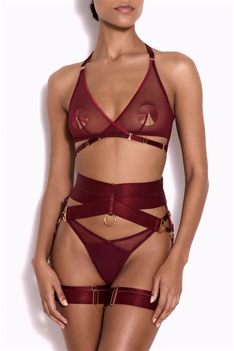 The Essentials Art Deco Mesh Wrap Bra Bordelle Europe