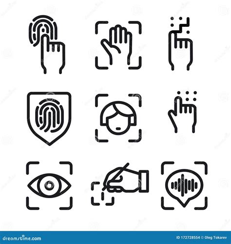 Biometric Identification Icons Stock Vector Illustration Of Computer Biometric 172728554