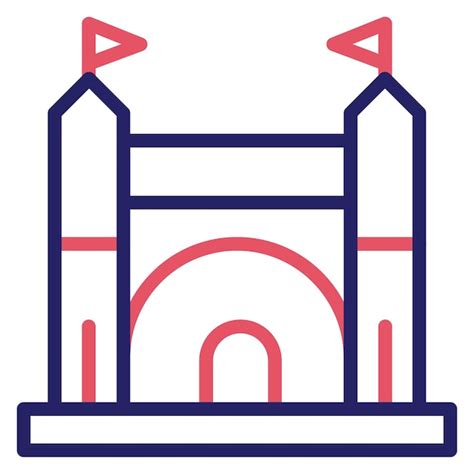 Ilustración Del Icono Vectorial De Bouncy Castle Del Conjunto De Iconos
