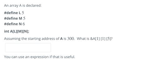 Solved An Array A Is Declared Define L 5 Define M5
