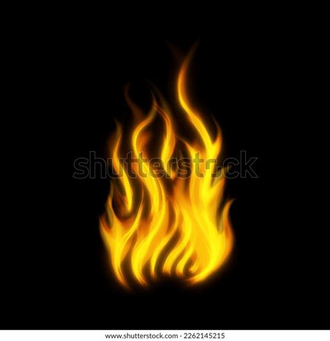 Realistic Burning Fire Flames Burning Hot Stock Illustration 2262145215