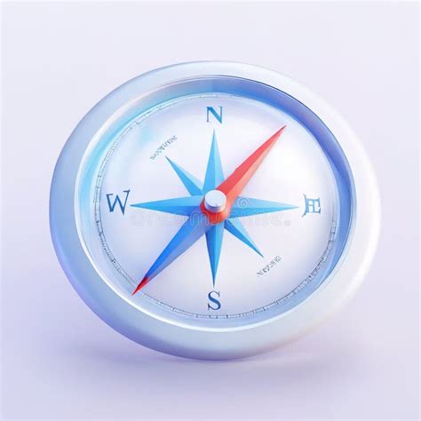 Icon Of Compass Glossy Glass Style Stock Illustration Illustration