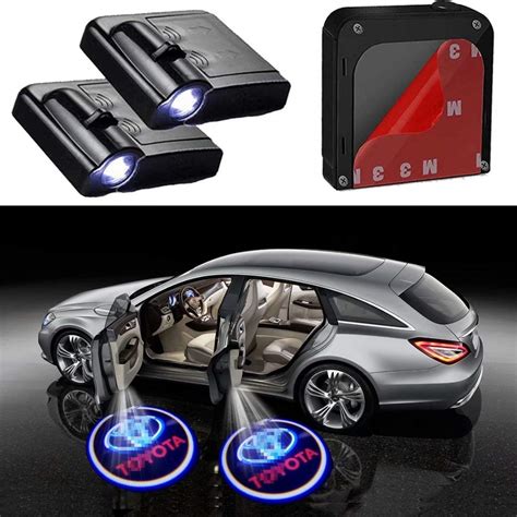 Buy 2Pcs Car Door Lights Logo Projector Fit Toyota Wireless Car Door