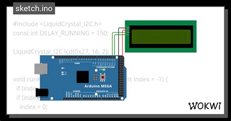 Running Text Led I2c Laprak Asrul Wokwi Esp32 Stm32 Arduino Simulator