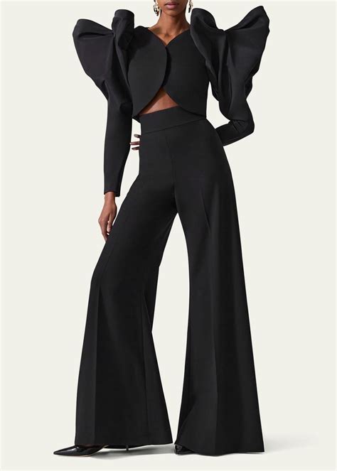 Carolina Herrera Ultra High Waist Wide Leg Trousers Bergdorf Goodman
