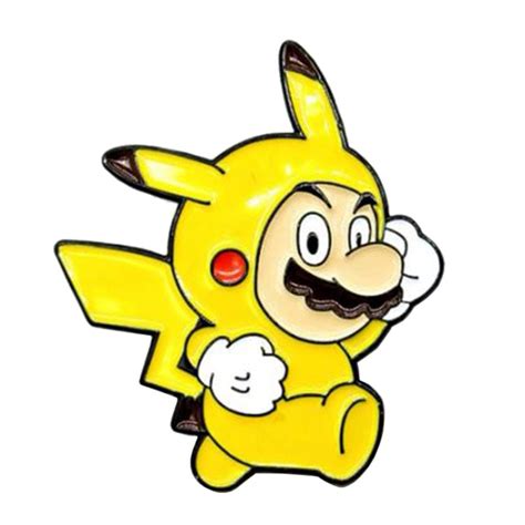 Pikachu Mario Collab Brooch Cute Game Pin Cartoon Pop Culture Creative