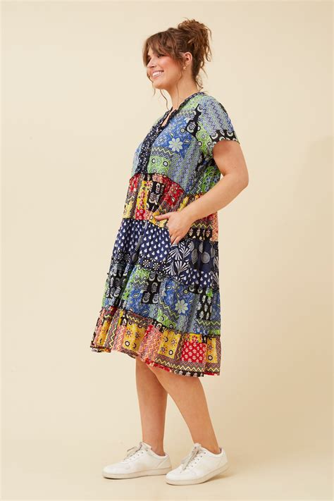 Alanis Patchwork Print Dress And Buy Online And Femme Connection