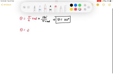 SOLVED The following angles are given in radians Convert them to degrees π rad rad