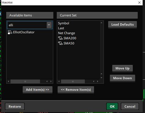Watchlist Column For Elliotoscillator Usethinkscript Community