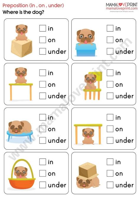 Mamaloveprint Grade 1 English Worksheets Prepositions Pdf Free Download