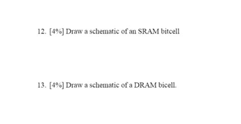Solved Draw A Schematic Of An Sram Bitcell Chegg