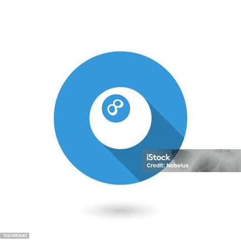 마술 8 공 아이콘입니다 평면 디자인 스타일 현대 그림입니다 흰색 배경에 고립 편평한 긴 그림자 아이콘입니다 평면 디자인 요소 0명에 대한 스톡 벡터 아트 및 기타 이미지