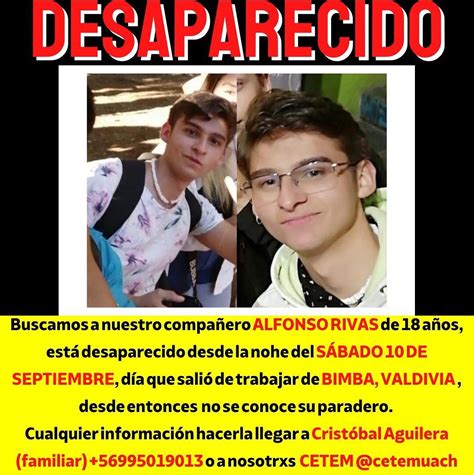 Fiscalía Investiga Desaparición De Joven Alfonso Rivas En Valdivia