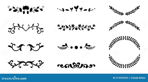 Set Of Doodle Design Elements Set Of Floral Frames In Flat Style Hand