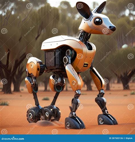 Kangaroo Robot Illustration Background Stock Illustration