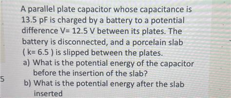 Solved A Parallel Plate Capacitor Whose Capacitance Is