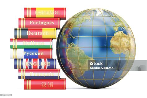 e학습 개념 지구 지구에와 함께 사전 3 차원 렌더링 언어에 대한 스톡 사진 및 기타 이미지 언어 지구본 문자 istock