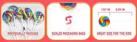 Lidatree 15 Swirl Lollipop Rainbow Lollipops