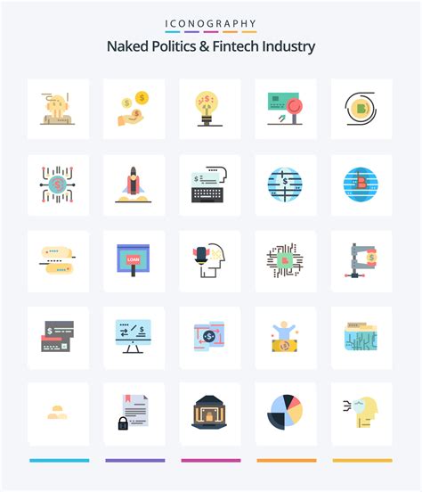 Creative Naked Politics And Fintech Industry 25 Flat Icon Pack Such As