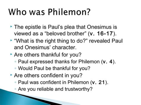 Who Was Philemon Ppt