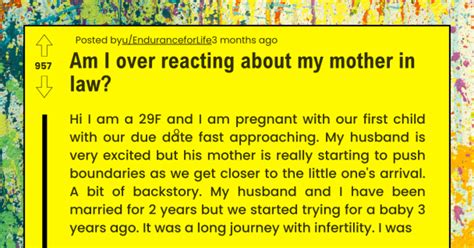 Husband Thinks Pregnant Wife Is Overreacting About Her Mother In Laws
