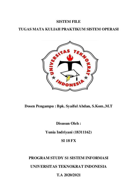 Pdf Sistem File Tugas Mata Kuliah Praktikum Sistem Operasi