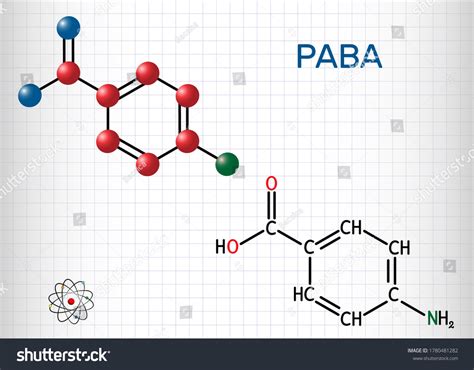 4aminobenzoic Acid Paminobenzoic Acid Paba Molecule Stock Vector ...