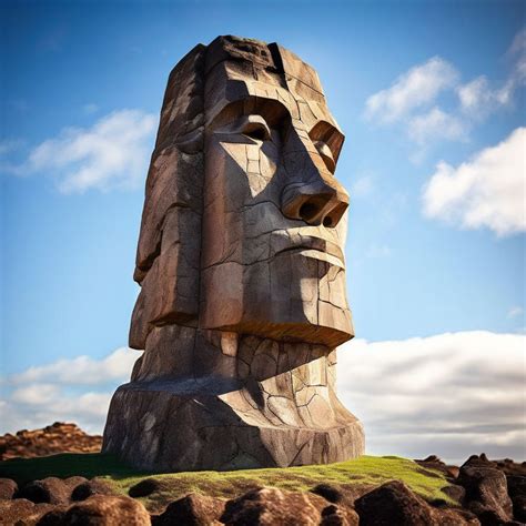 Moai statue sculpture triangular in cross section by 이만수 Playground