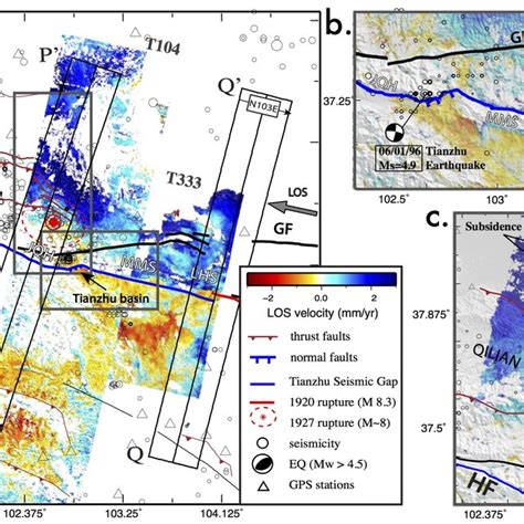 Line Of Sight Velocity Maps Across The Haiyuan Fault System Showing The Download Scientific