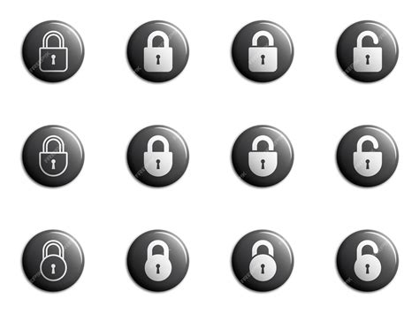 Premium Vector Lock Icons Set Padlock Symbol Collection Security