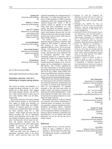 Vvir Vs Dddr Pdf Artificial Cardiac Pacemaker Cardiology