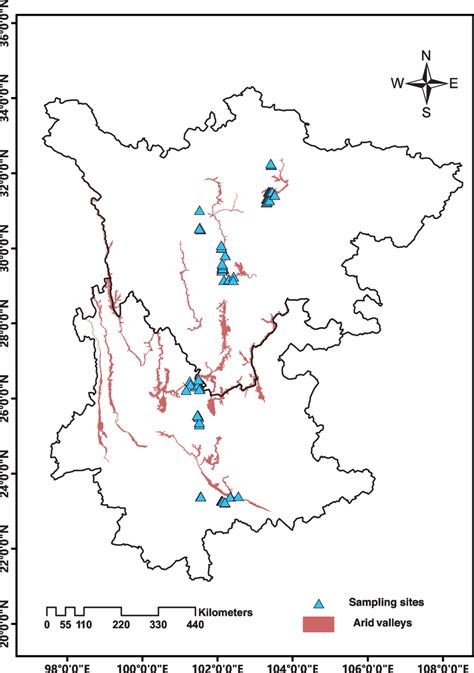 Sampling Locations Across A Latitudinal Gradient In The Arid Valleys Of