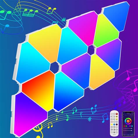 Zonjie Triangle Led Light Panels 12 Pack Triangle Led Lights For Gaming Setup Smart Triangle