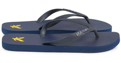 Lyle And Scott Flip Flop In Blue For Men Lyst