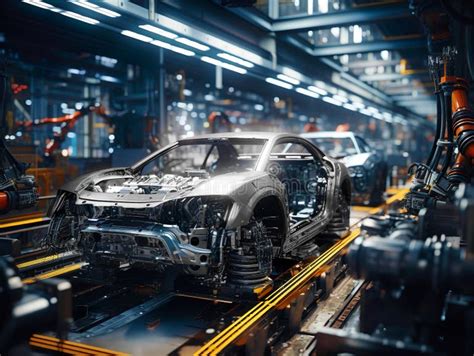 Automobile Assembly Line Production Car Factory Automated Robot Arm Assembly Line