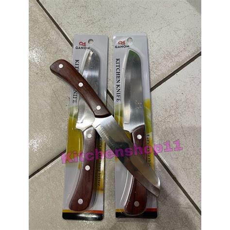 Jual Pisau Dapur Stainless Gagang Kayu 5 Inch Super Tajam ANTI KARAT