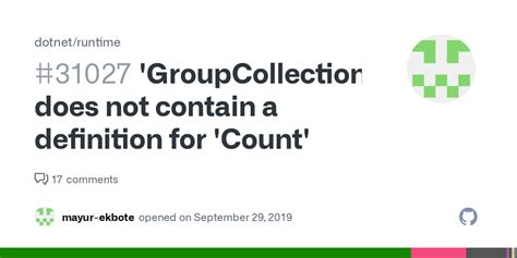 Groupcollection Does Not Contain A Definition For Count · Issue