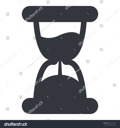 Vectorblack Silhouette Icon Hourglass Sand Watch Stock Vector Royalty
