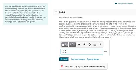 solved m review constants part a you are watching an archery