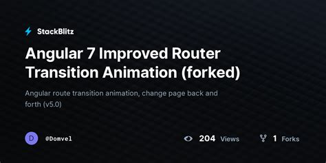 Angular 7 Improved Router Transition Animation Forked Stackblitz
