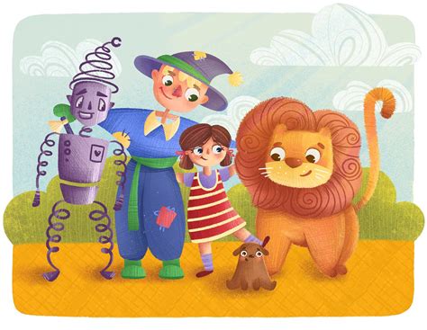 Иллюстрация Персонажи Волшебник Изумрудного Города в стиле