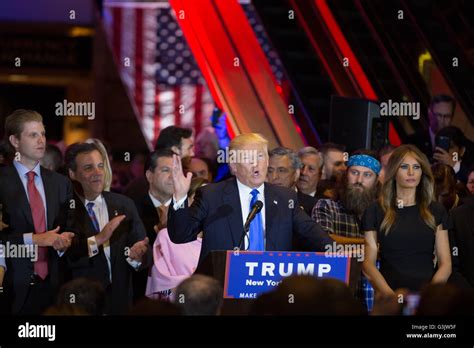 New York City United States 26th Apr 2016 Donald Trump Gives