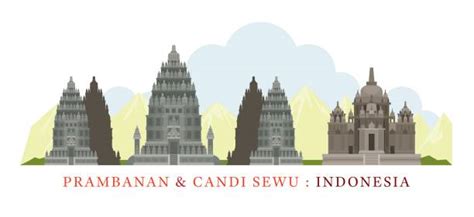 Candi Prambanan Ilustrasi Grafik Vektor And Clip Art Bebas Royalti Istock