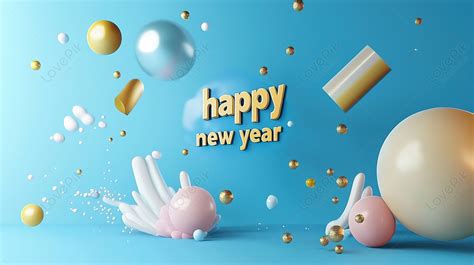 새해 복 많이 받으세요 편집 가능한 3d 텍스트 효과 디자인 청이 배경 Png 일러스트 무료 다운로드 Lovepik