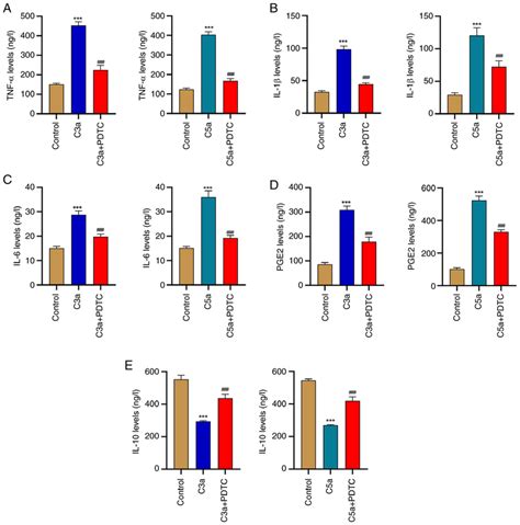 complement c3a and c5a aggravate inflammation in hrpe cells via the