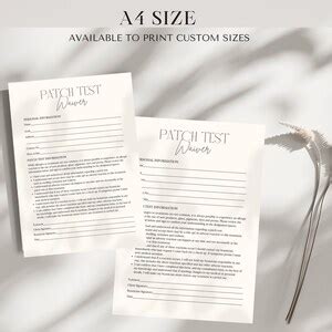 Editable Patch Test Waiver Form Canva Template For Skin Sensitivity Agreement Skin Allergy