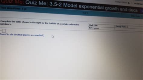 Solved Quiz Me Quiz Me 3 5 2 Model Exponential Growth And Chegg Com