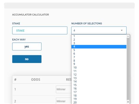 Accumulator Bet Calculator Quickly Work Out Your Winnings